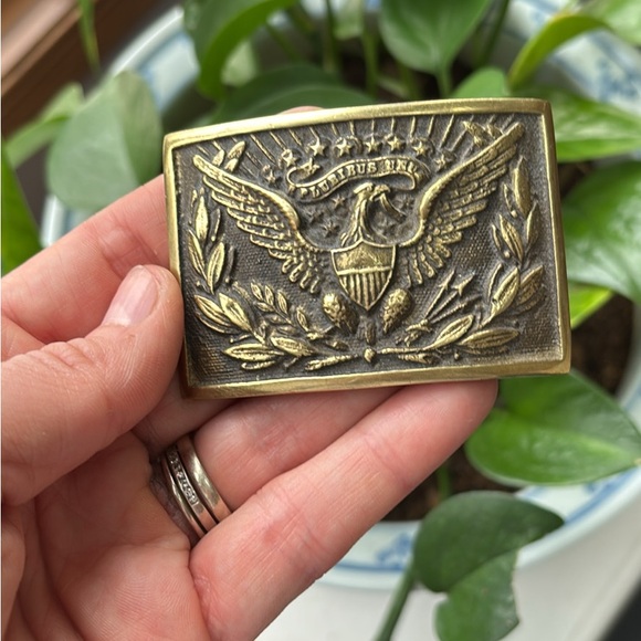 Accessories | Vintage Brass Spread Eagle Belt Buckle Post War Officers ...